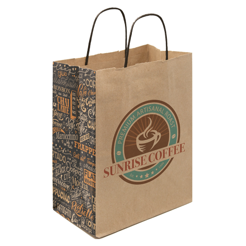 "8.5" x 10.25" x 5" Full Color Natural Color Choice Handle Shopper